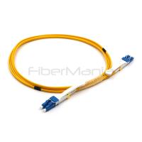 China LC UPC to LC UPC Duplex SM With Pull Tab LSZH Yellow Fiber Patch Cable for sale