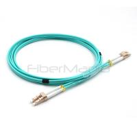 China LC UPC Duplex OM3 LSZH Aqua Jacket Armored Optical Fiber Patch Cord for sale