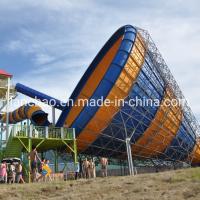 China Colorful Aqua Amusement Park Equipment Fiberglass Big Trumpet Water Slide for sale