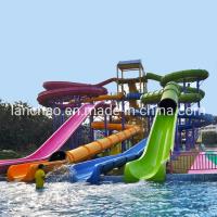 China Lanchao Outdoor Fiberglass Combination Spiral Water Slide Tube for Adult for sale