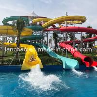 China Lanchao Outdoor Fiberglass Combination Spiral Water Slide Tube for Adult for sale