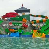 China Lanchao Outdoor Fiberglass Combination Spiral Water Slide Tube for Adult for sale