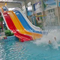 China Fiberglass Rainbow Water Slide High Speed Racing Water For Aqua Park for sale