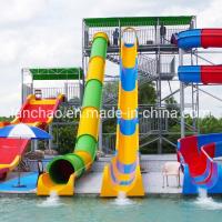 China Colorful Fiberglass Barrel and Sledge Slide for Water Amusement Park for sale