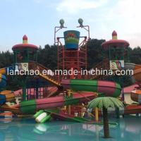 China Colorful Large Water Park Equipment Fiberglass Water Play House for sale