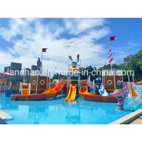 China Family Water Park Pirate Ship  Playground With Fiberglass Slide For Fun for sale