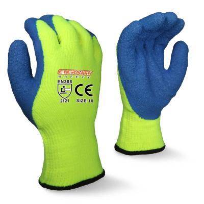 China Flexible Acrylic Soft Seamless Knitting 7G Latex Coated Foam Winter Gloves Work for sale