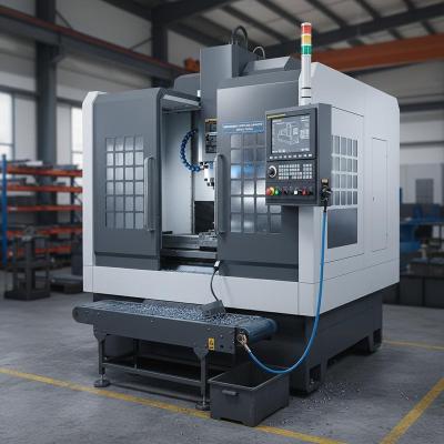China Vertical Machining Center with 400 mm Y-Axis Travel, 7.5 KW Spindle Motor Power, and Flood Coolant System with Chip Conveyor for sale