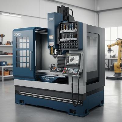 China 500 mm X-axis Travel CNC Vertical Milling Machine with 24 Tool Magazine and Fanuc 0i-MF Control System for sale