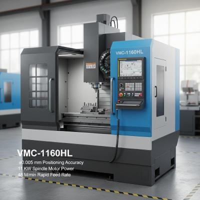 China VMC-1160HL Vertical Machining Center with ±0.005 mm Positioning Accuracy, 11 KW Spindle Motor Power, and 48 M/min Rapid Feed Rate for sale