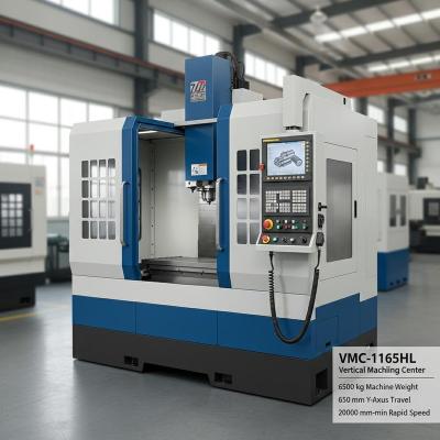 China VMC-1165HL Vertical Machining Center with 6500 Kg Machine Weight 650 Mm Y-Axis Travel and 20000 mm/min Rapid Speed for sale