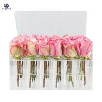 China Home Organization Flower Rose Acrylic Storage Box Easy Clean Customized Thickness for sale