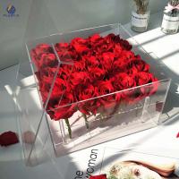 China Home Organization Flower Rose Acrylic Storage Box Easy Clean Customized Thickness for sale