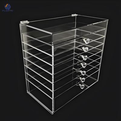 China Customized Size Acrylic Storage Box Makeup Organizer Rectangular Shape for sale