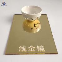 China Gold Silver Acrylic Mirror Sheet 0.8mm 0.6mm 1.0mm Thick Covered With PE Film for sale