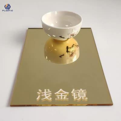 China Gold Silver Acrylic Mirror Sheet 0.8mm 0.6mm 1.0mm Thick Covered With PE Film for sale