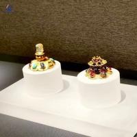 China Custom Acrylic Jewelry Display Stand Lightweight Design Acrylic Cylinder Pedestal for sale