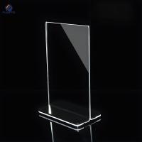 China Rectangle Acrylic Stand Up Sign Holder Long Lasting Acrylic Placard Holder OEM for sale