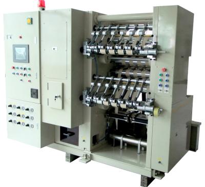 China Automatic Roll to Roll Electrode Continuous Slitting Machine for Lithium Ion Batteries with 70 - 250μm Thickness and 0 - 40m/min Cutting Speed for sale
