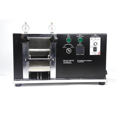 China Lab Hot Rolling Press Machine Lithium Battery Electrode Calender with Adjustable Roller Gap 0~1.2 mm High Hardness Rollers HRC55 and Independent Temperature Control for sale
