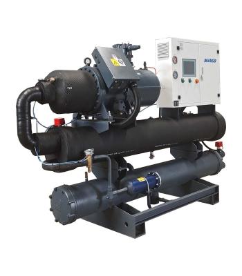 China 74m3/h Water Cooled Screw Chiller 210HP 330KW/283800Kcal 79.6KW Compressor for sale