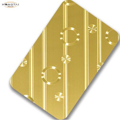 China HL 2D 1D Golden Mirror Stainless Steel Sheet 304 1219mm*2438mm for sale