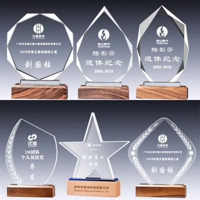 China Honor Of Crystal Sports Customized Wholesale Champion Second Third Place Award Crystal Trophy for sale