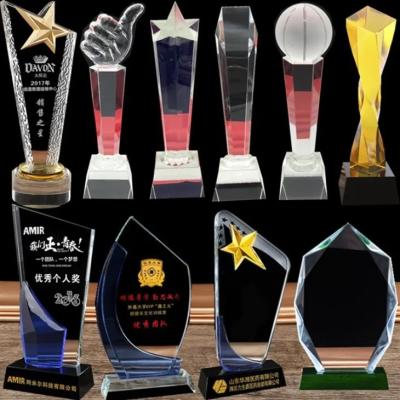 China Honor Of Crystal Wholesale Trophy Crystal Award Plaque For Engraving Award Crystal Trophies for sale