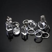 China Honor Of Crystal High Quality Blank K9 Crystal Led Keychain For 2D/3D Laser Engraving 3d Laser Crystal Keychain for sale