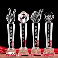 China Honor Of Crystal Cheap Wholesale K9 Blank Awards Custom 3d Laser Engrving Crystal Glass Trophies For Business Gift for sale
