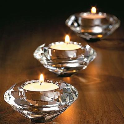 China Cheap Decorative Tealight Mini Diamond Crystal Round Glass Votive Candle Holder for sale