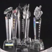 China Football Trophies K9 Crystal Cup Trophy Sports Events Souvenirs Award Soccer Trophy for sale