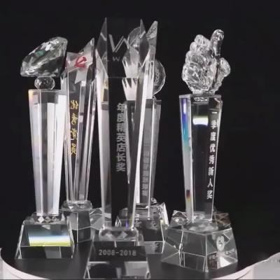 China Football Trophies K9 Crystal Cup Trophy Sports Events Souvenirs Award Soccer Trophy for sale