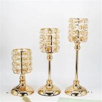 China Home Decorations Glass Candle Holder Crystal Holder Set Elegant Tall Glass Crystal Candles Holder Clear for sale