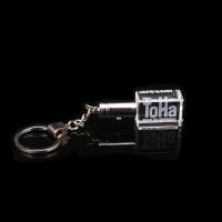 China Glass Decorations Christmas Blank Personalized Wholesale Crystal Promotional Letters In Carved Keychain Decorations for sale