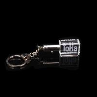 China Glass Decorations Christmas Blank Personalized Wholesale Crystal Promotional Letters In Carved Keychain Decorations for sale