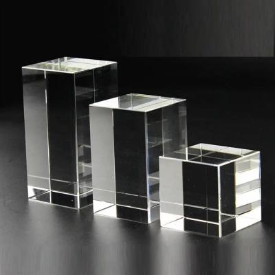 China 2023 Wholesale Custom Logo Cuboid K9 Cube Cylinder Carved Hand Crafted Crystal Wal Art Glass for sale