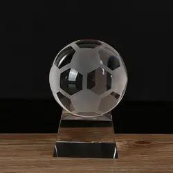 China Honor Of Crystal Crystal Football Trophy Soccer Shape Gla... for sale