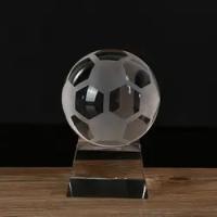 China Honor Of Crystal Crystal Football Trophy Soccer Shape Gla... for sale