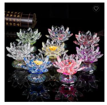 China Glitter Small Lotus Flower Crystal Candle Holders For Wedding Giveaway Gifts Crystal for sale