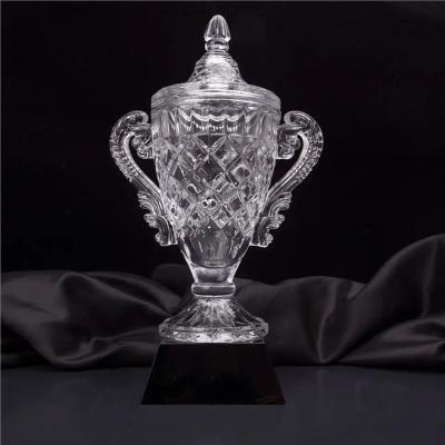 China Honor Of Crystal Clear Crystal Glass Trophy Award Souvenir Crystal Glass Award Cup Trophy For Souvenir Gift for sale