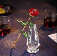 China Crystal Rose Gifts With Vase for sale