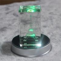 China Crystal Gift Eiffel Tower Engraved Crystal Cube 3D Laser ... for sale