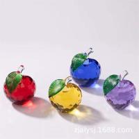 China K9 Crystal Gift 50mm Crystal Apple For Dectoration for sale