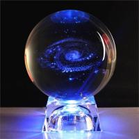 China Home Furnishings Led Crystal Crafts Clear Laser Engraving Crystal Ball Stand for sale