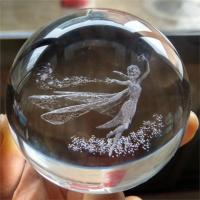 China Home Furnishings Led Crystal Crafts Clear Laser Engraving Crystal Ball Stand for sale