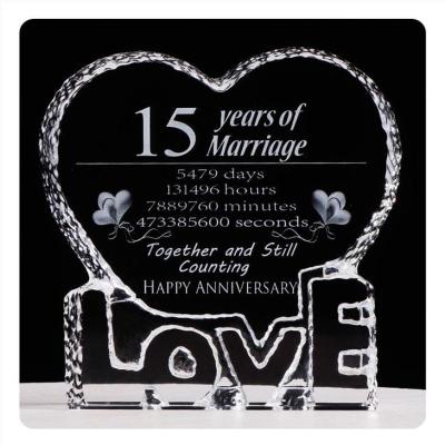 China Hbl Free Custom Printing Engraving Love Crystal Decoratio for sale