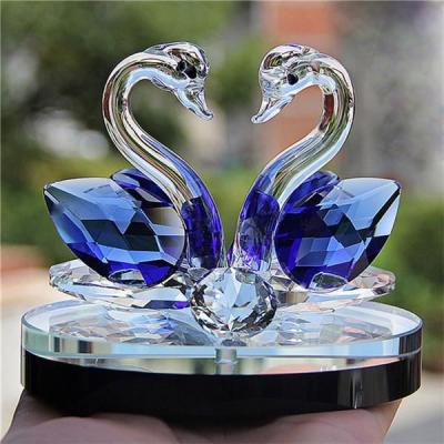 China Wedding Gifts Colors Crystal Swan Crafts Handmade Glass A for sale