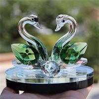 China Wedding Gifts Colors Crystal Swan Crafts Handmade Glass A for sale