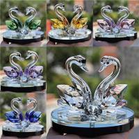 China Wedding Gifts Colors Crystal Swan Crafts Handmade Glass A for sale